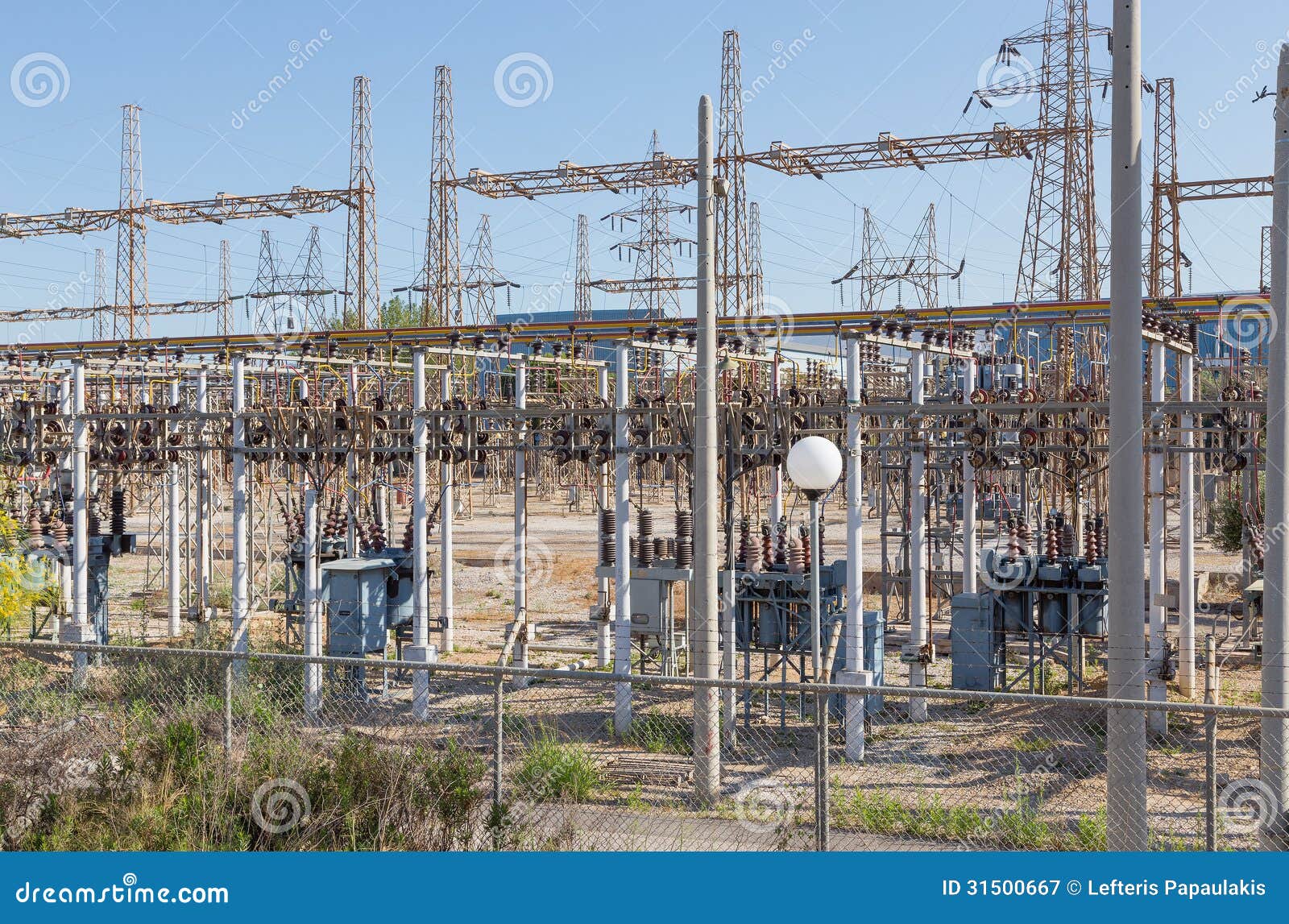 Electrical High Voltage Substation Stock Image - Image of distribution ...