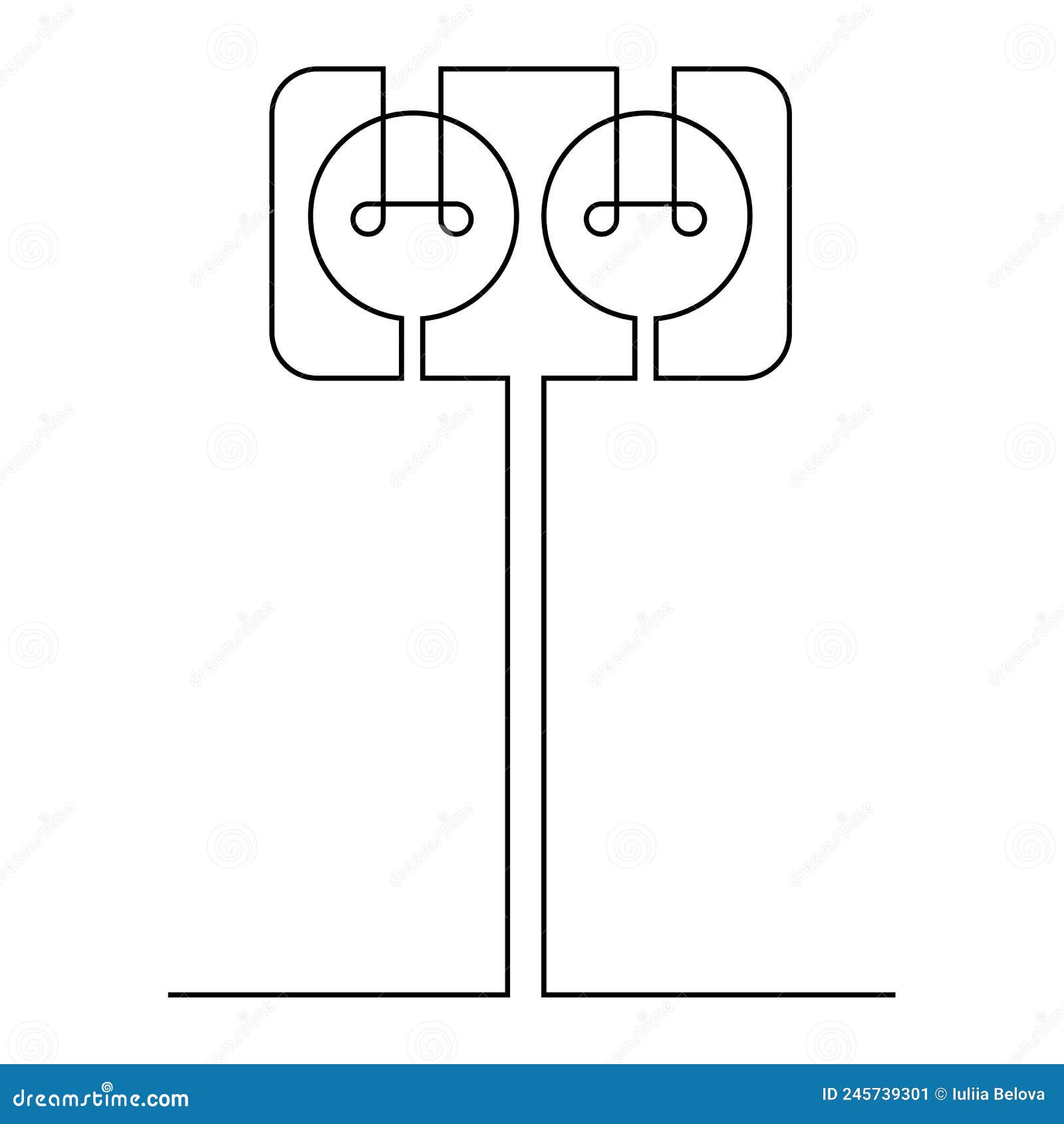 Electrical Household Socket, Illustration.Continuous Line Drawing ...
