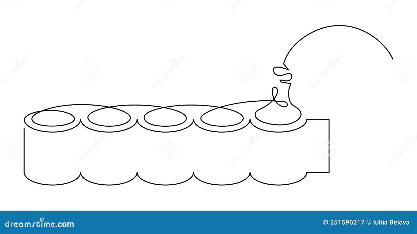 Electrical Household Socket, Illustration. Vector Continuous Line ...