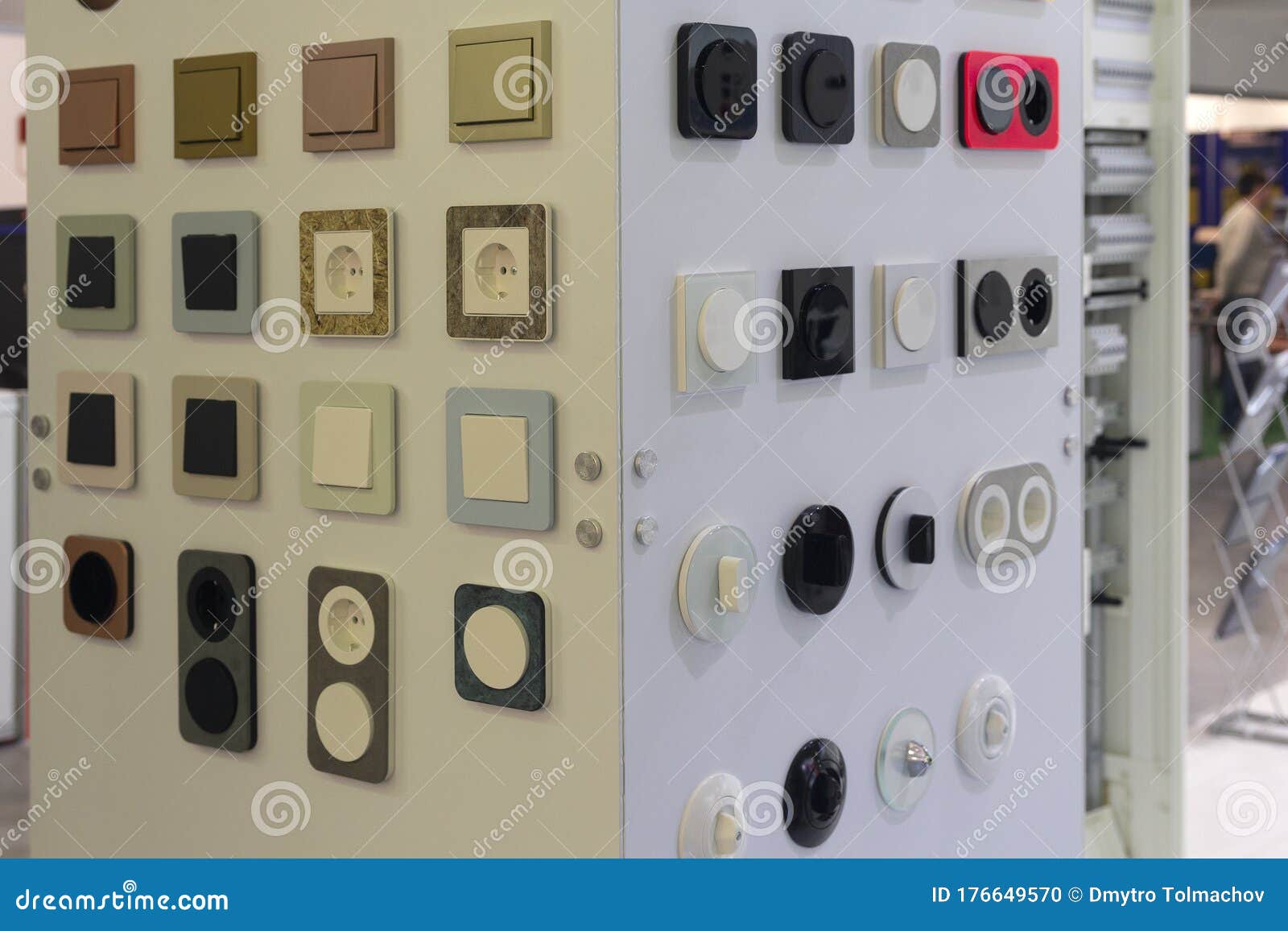 Electrical Household Switches and Sockets on the Stand Stock Photo ...