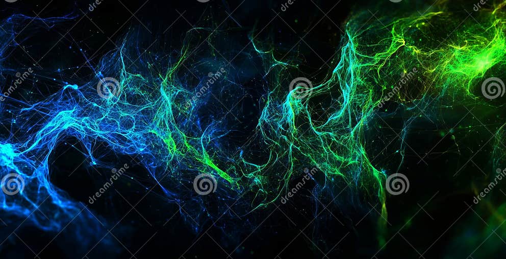 Electrical Impulses and Binary Code Create a Futuristic Wave, with Neon ...