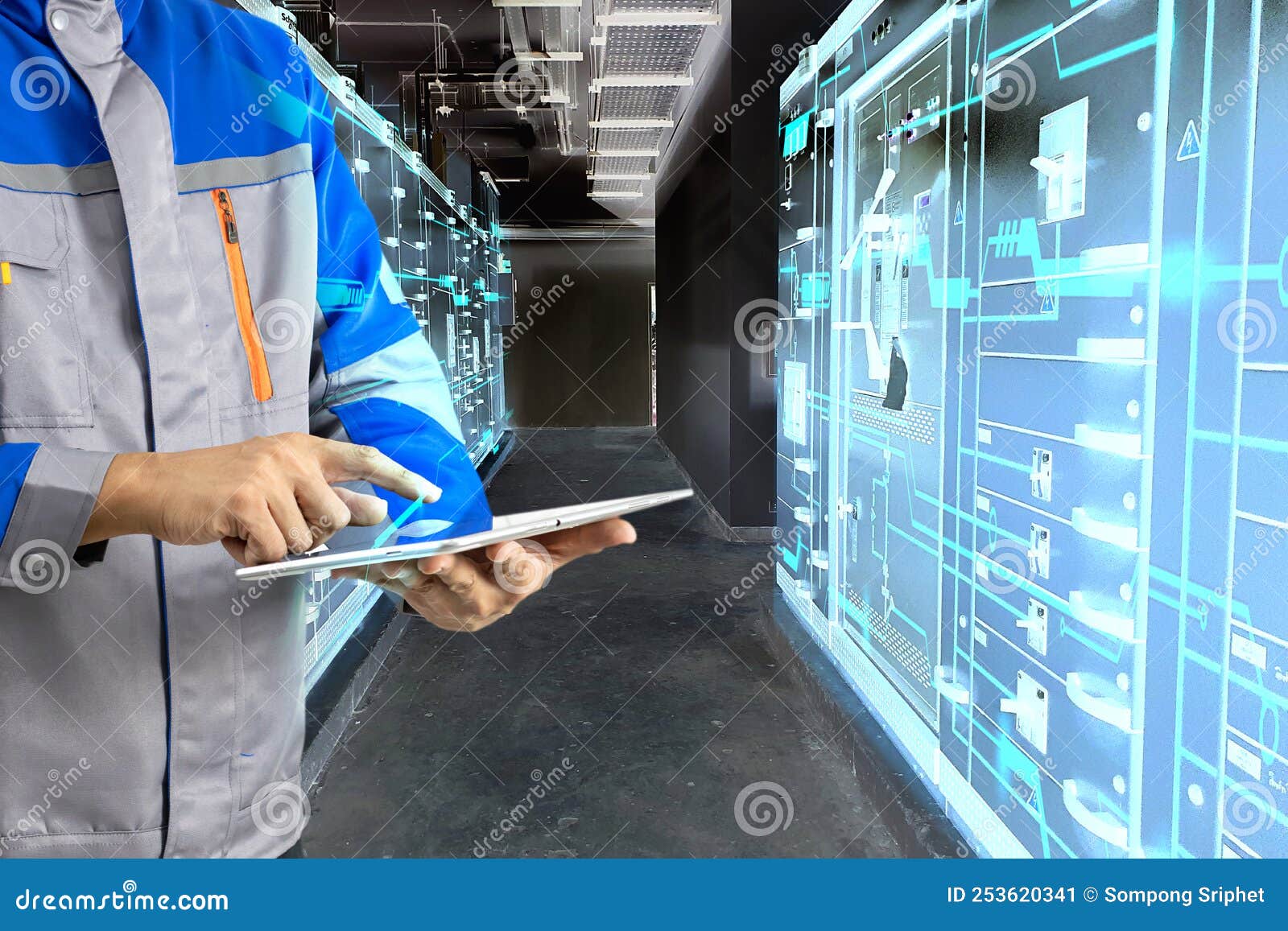 Electrical Innovation Engineering Inspect Electrical Control Room Stock ...