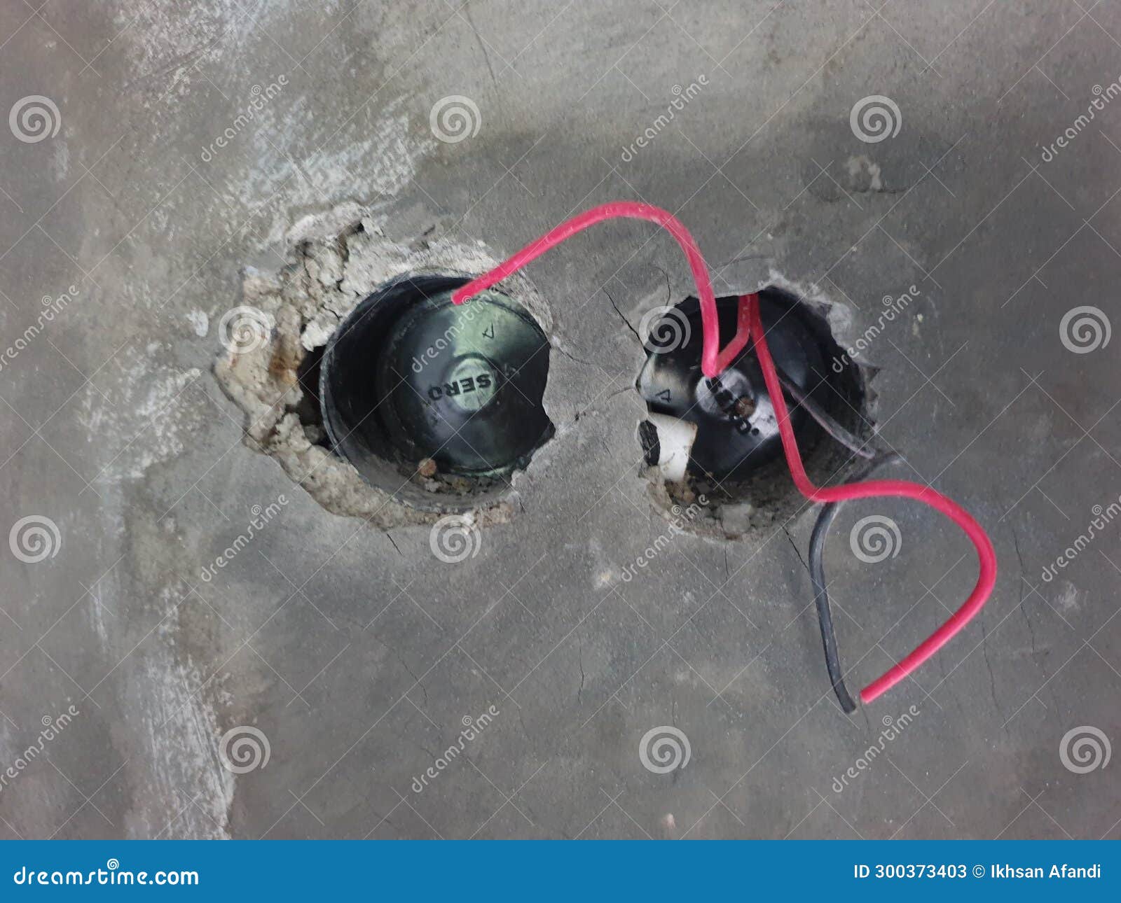 Electrical Installation Cables in the Walls Stock Image - Image of ...