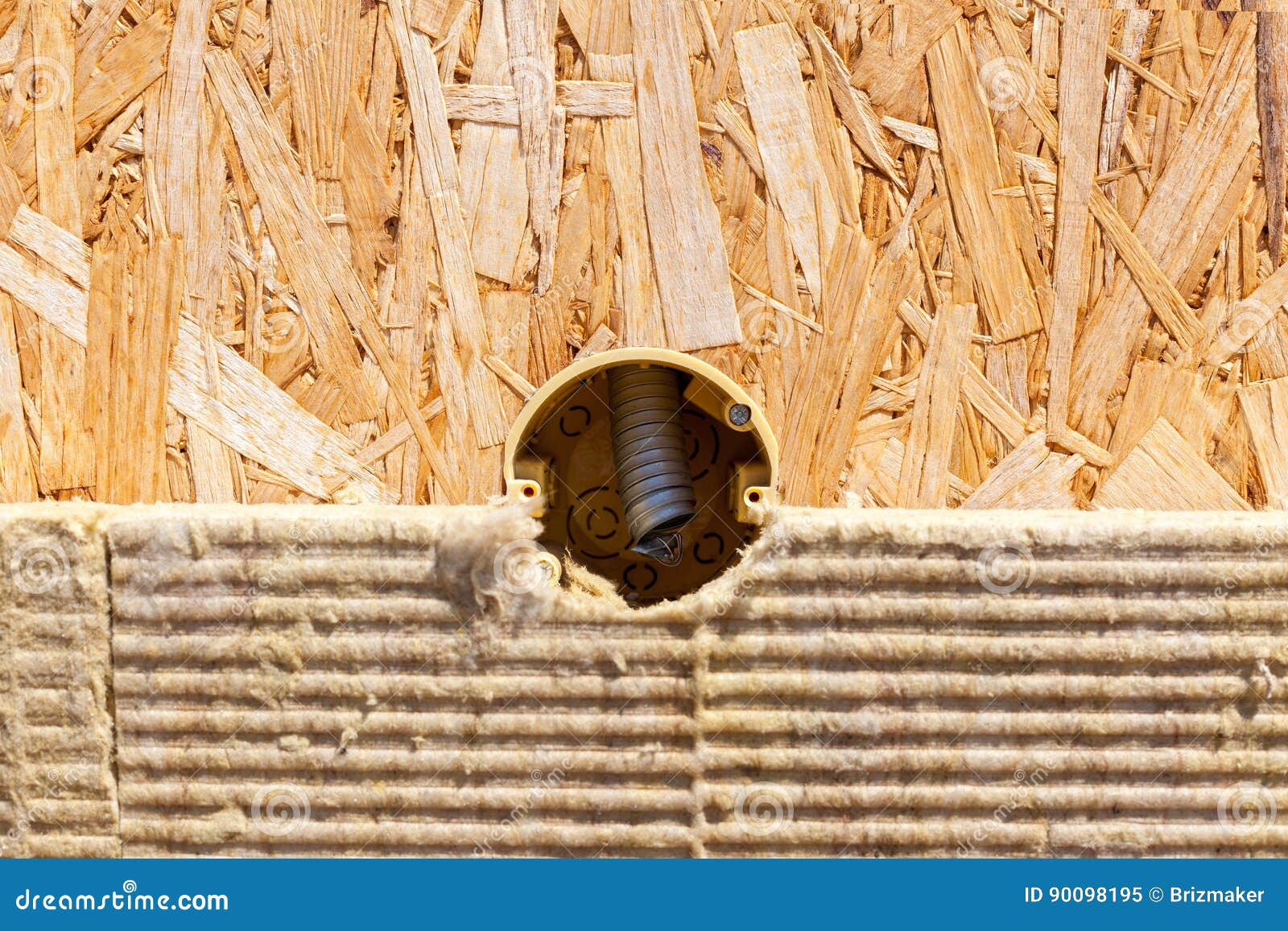 Electrical Installation in Construction of a Frame House. Stock Image ...