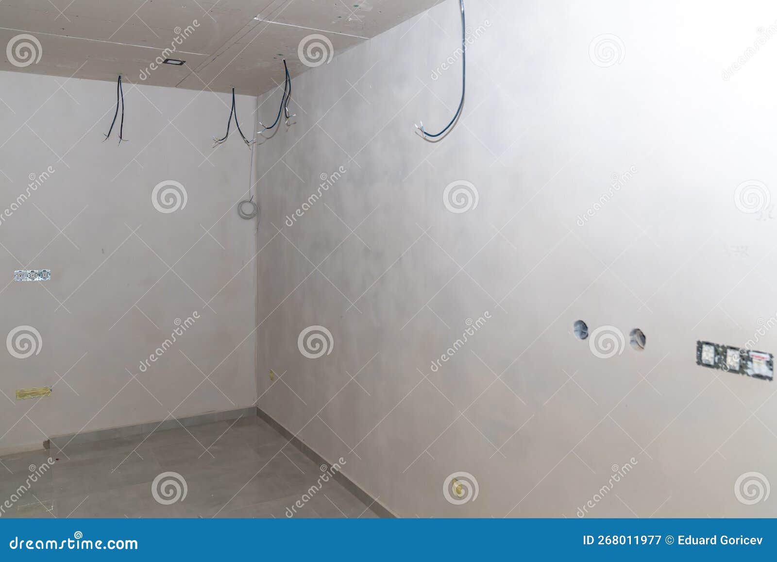 Electrical Installation in a Room on the Construction Site Stock Image ...