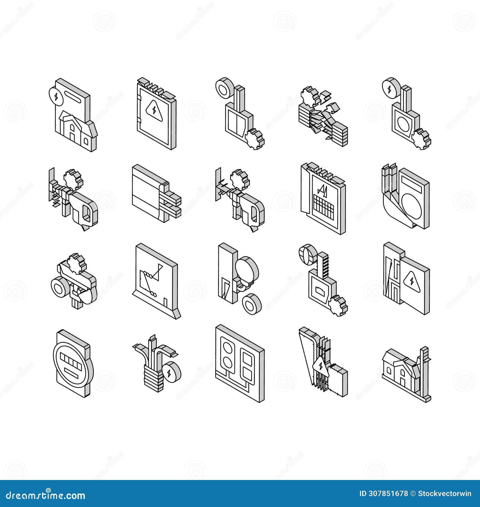 Electrical Installation Tool Isometric Icons Set Vector Stock Vector ...