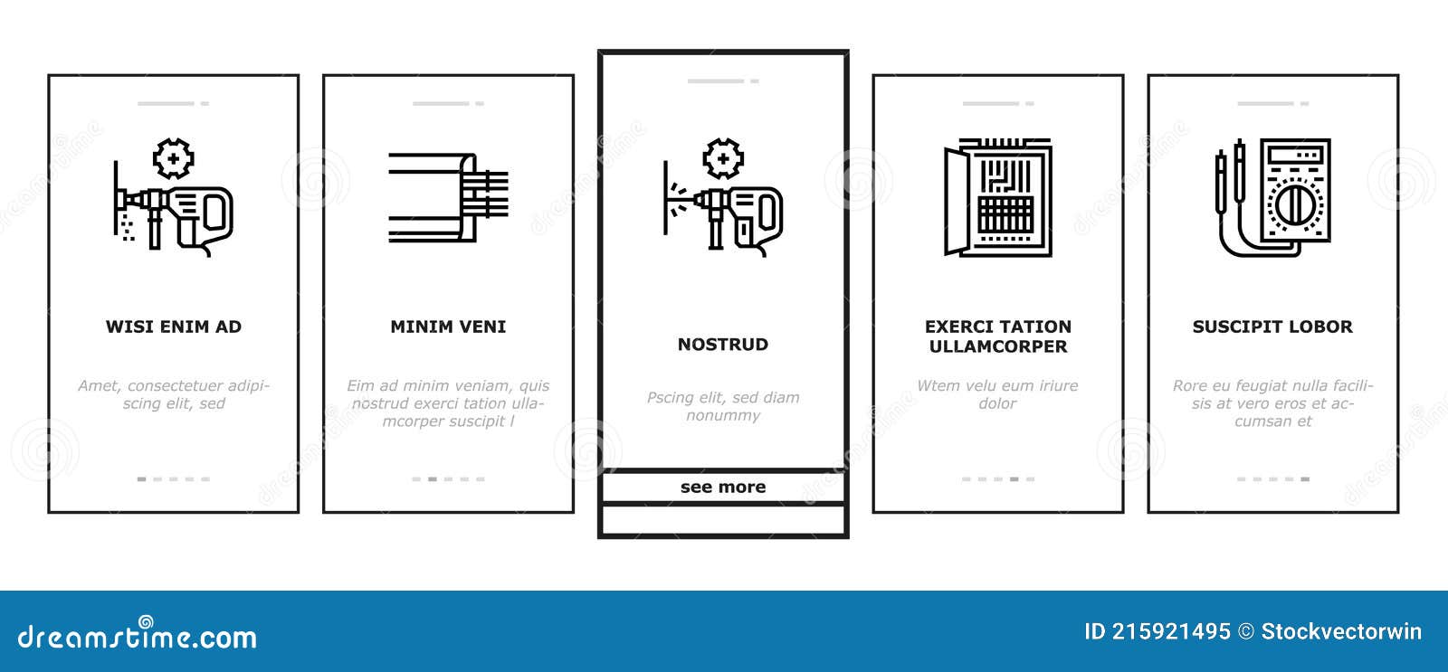 Electrical Installation Tool Onboarding Icons Set Vector Stock Vector ...