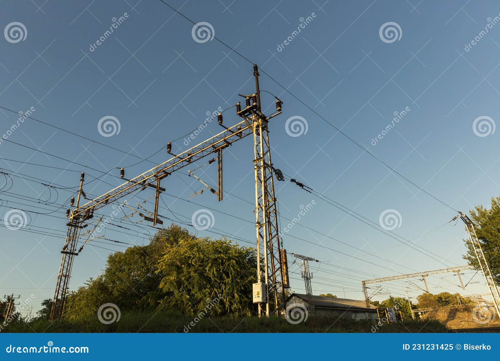 Electrical Installation for the Trains Stock Image - Image of steel ...