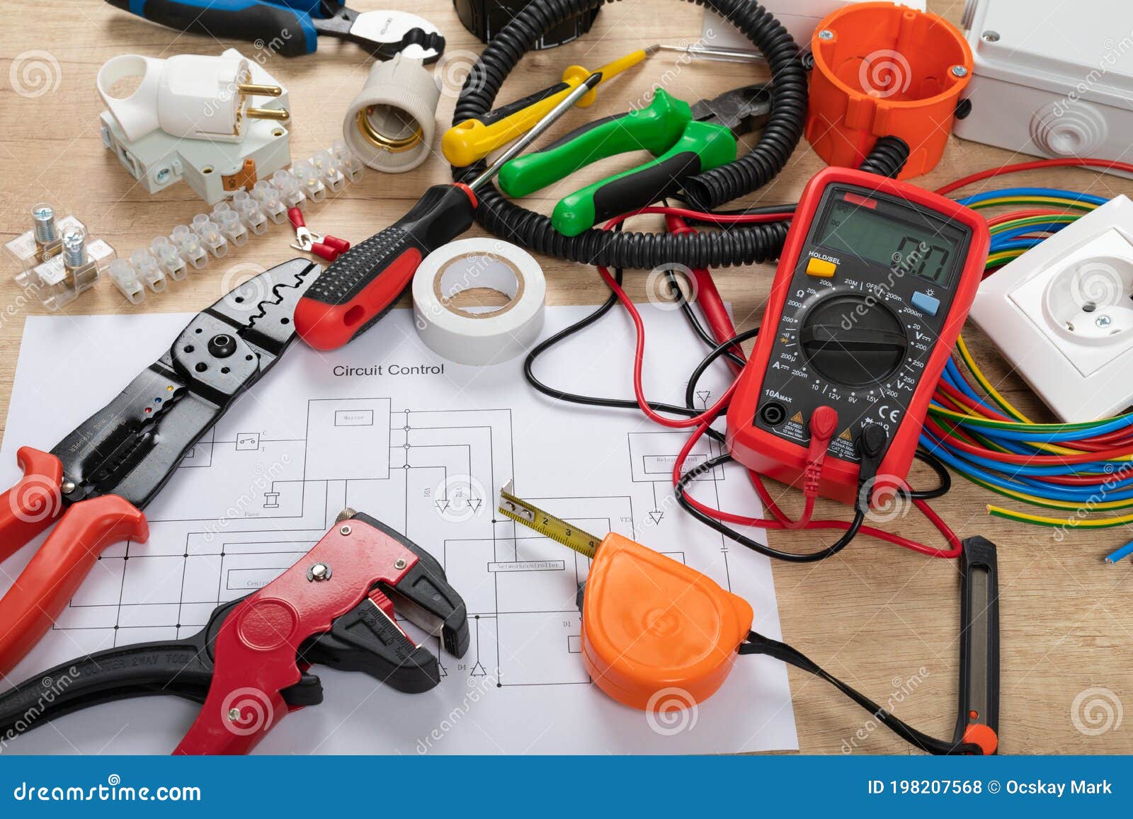 Electrical Installations Components Stock Photo - Image of installing ...