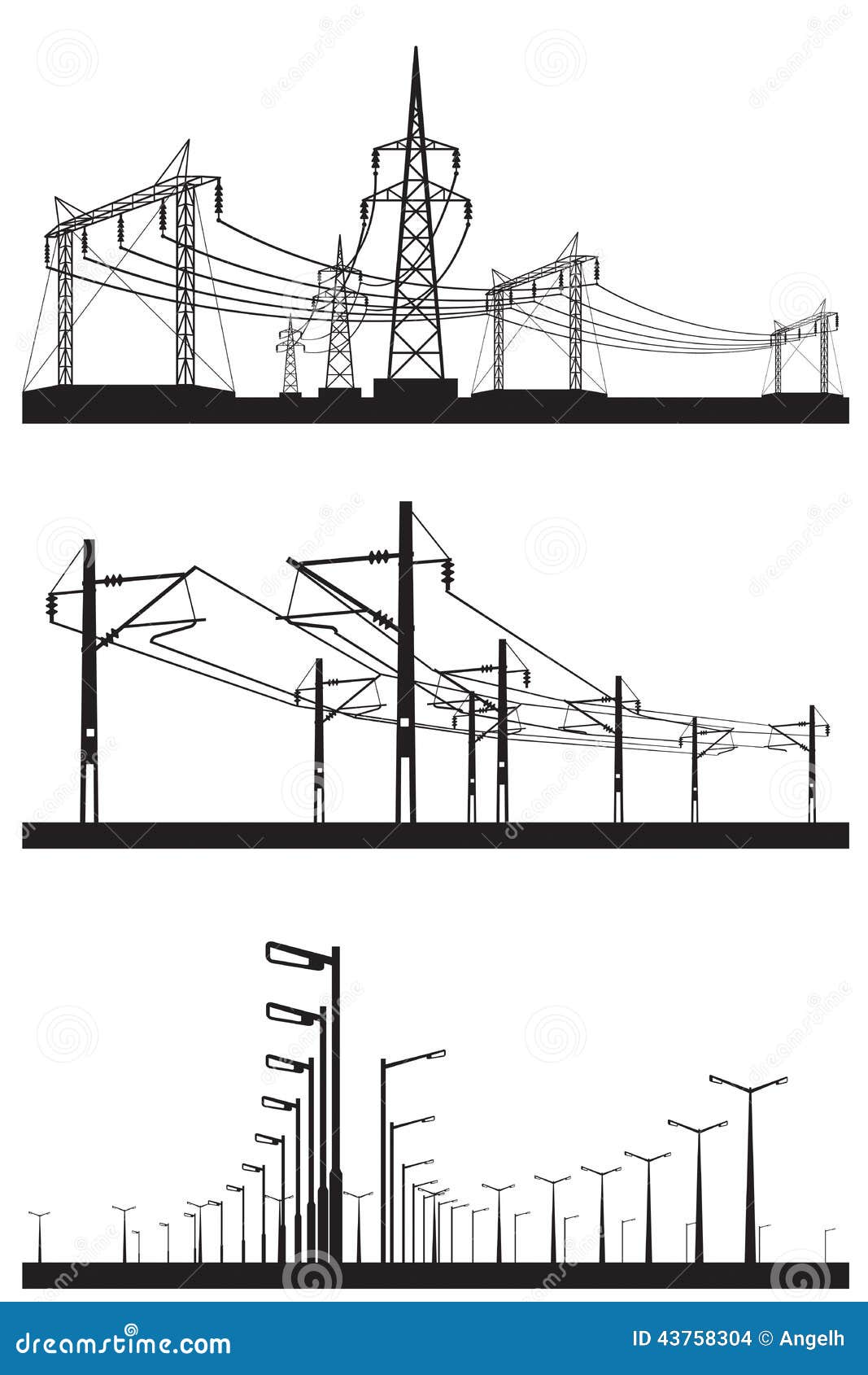 Electrical Insulator. Vector Illustration. Black And White View ...