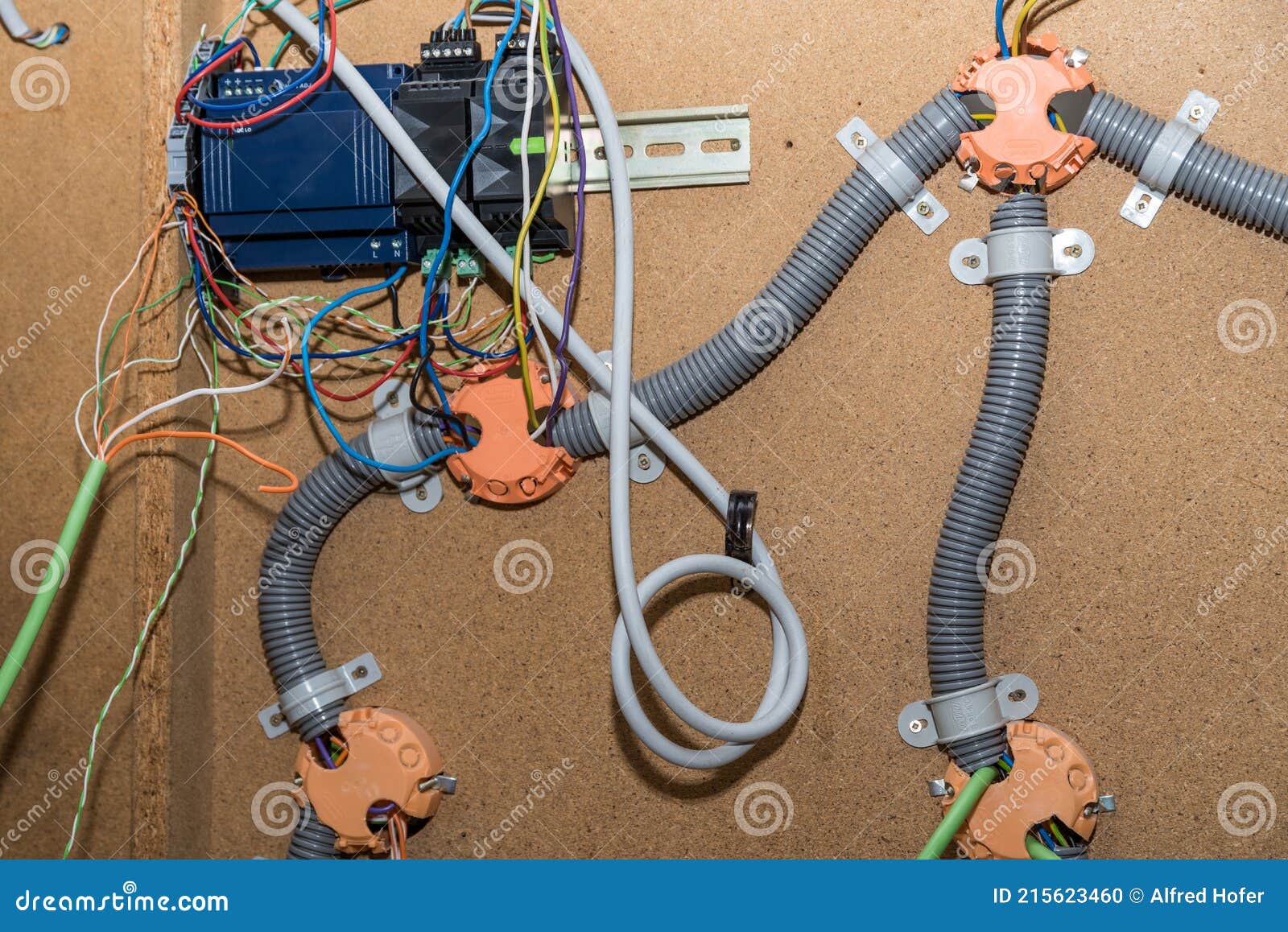Electrical Installations - Sockets and Pipes Stock Photo - Image of ...