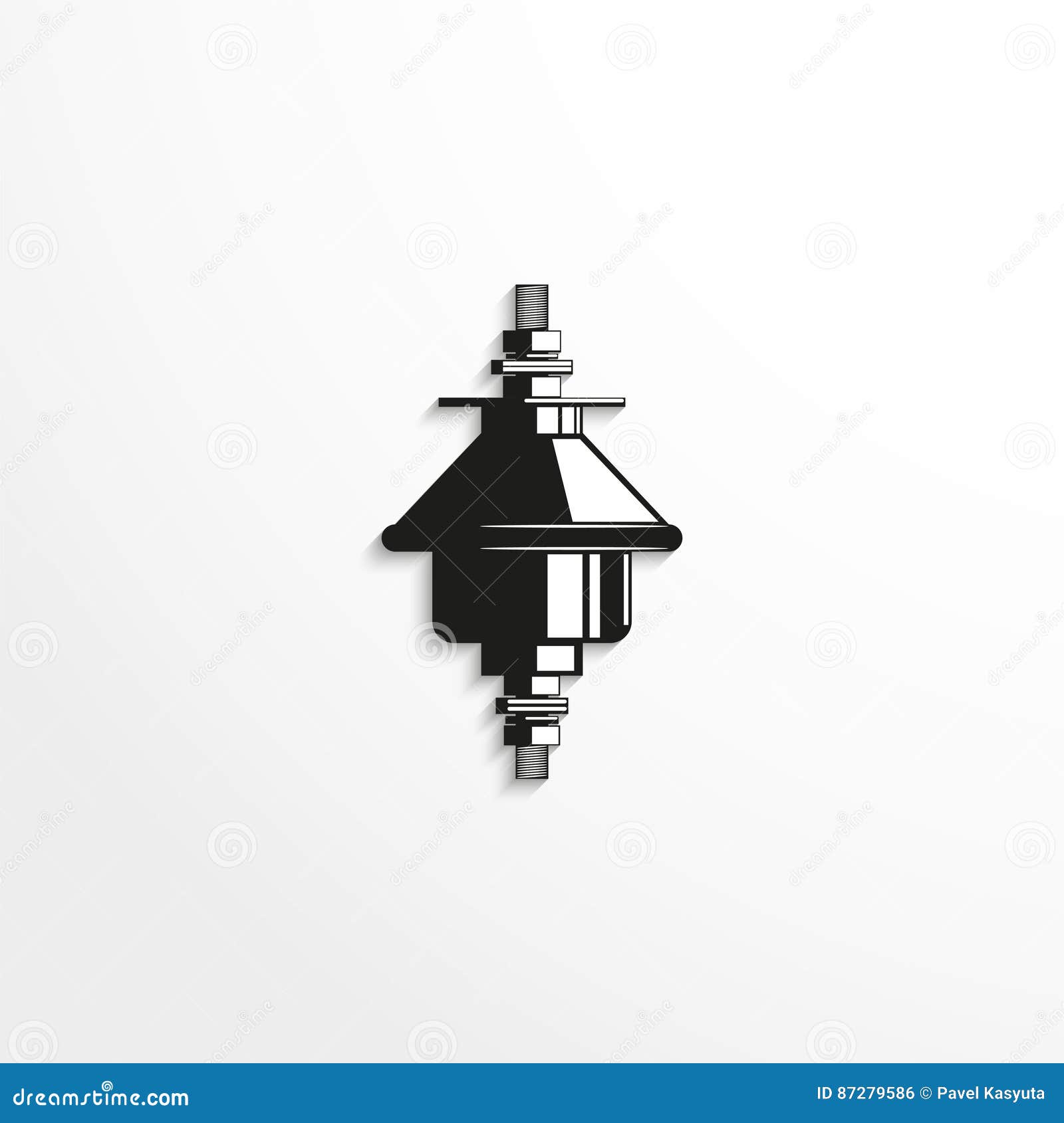 Electrical Insulator. Vector Illustration. Black and White View. Stock ...