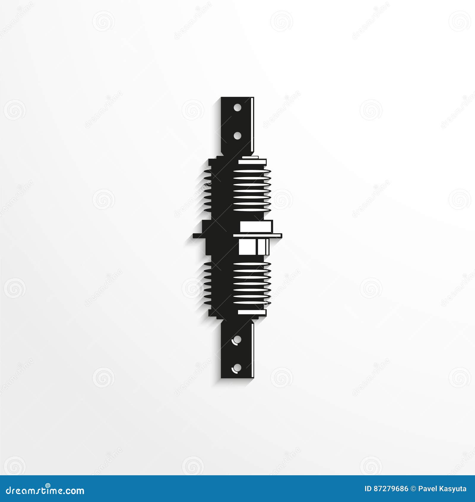Electrical Insulator. Vector Illustration. Black And White View ...