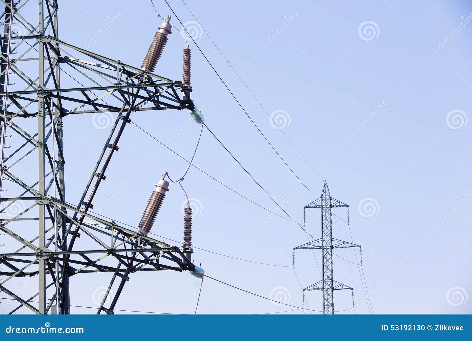 Electrical Insulators on High Voltage Pylon Stock Photo - Image of post ...
