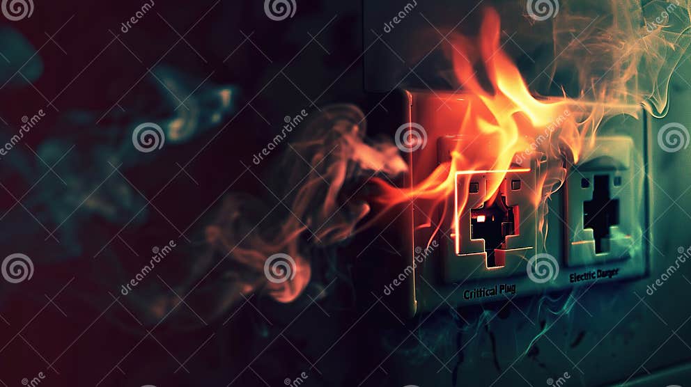 Electrical Interference Leads To Power Lines. Burned by Fire ...