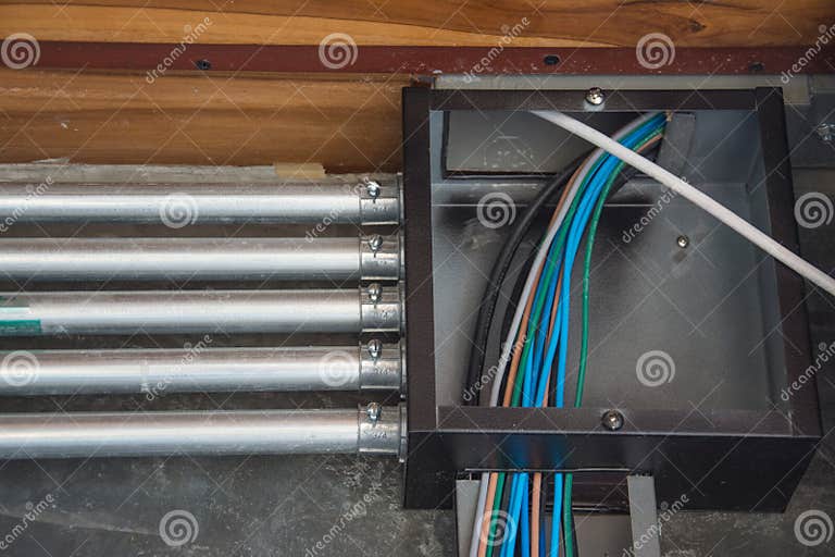 Electrical Junction Box with Galvanized Conduit Pipe Connection Stock ...