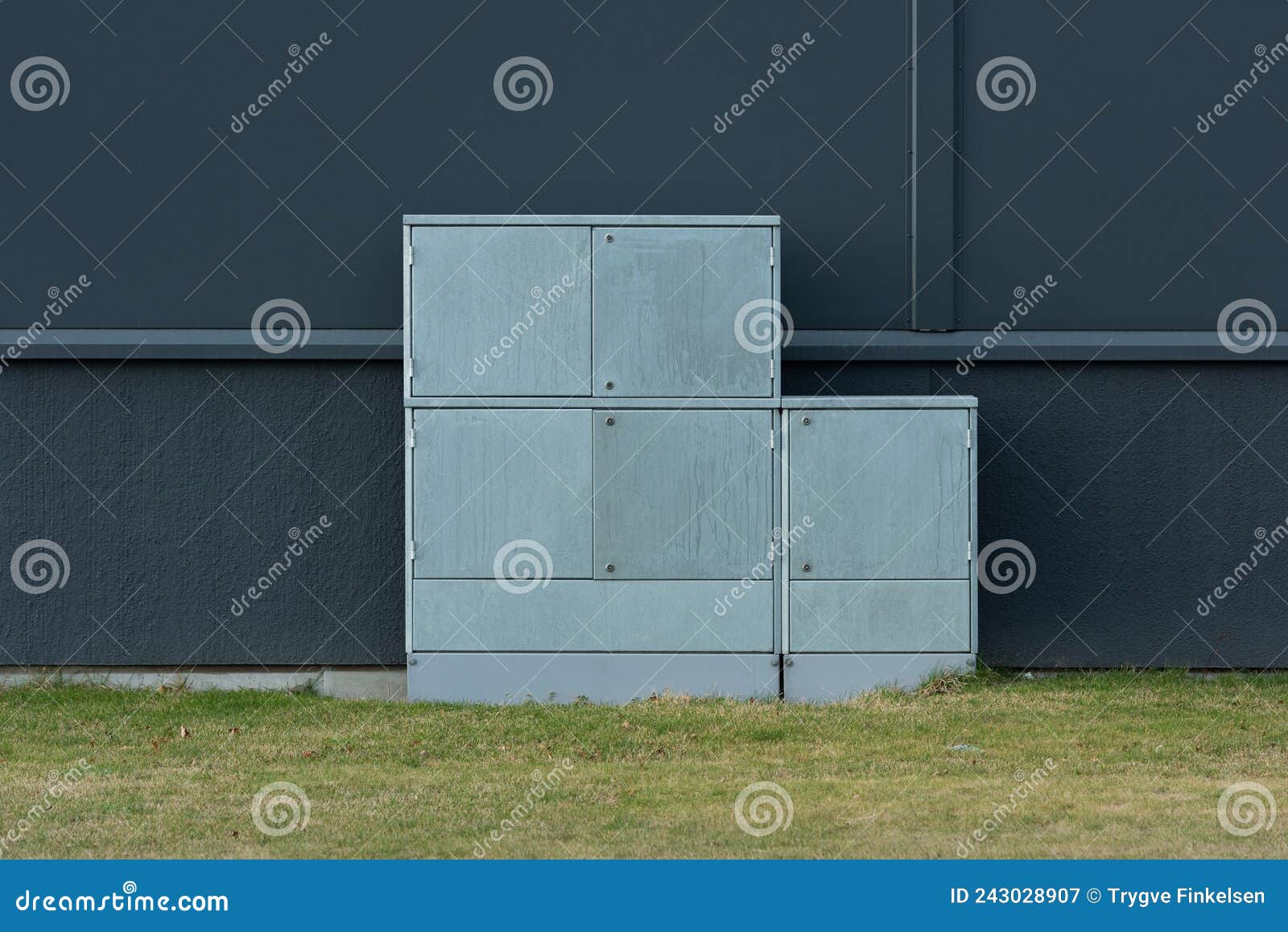 Electrical Junction Box by the Wall of a Building.. Stock Image - Image ...