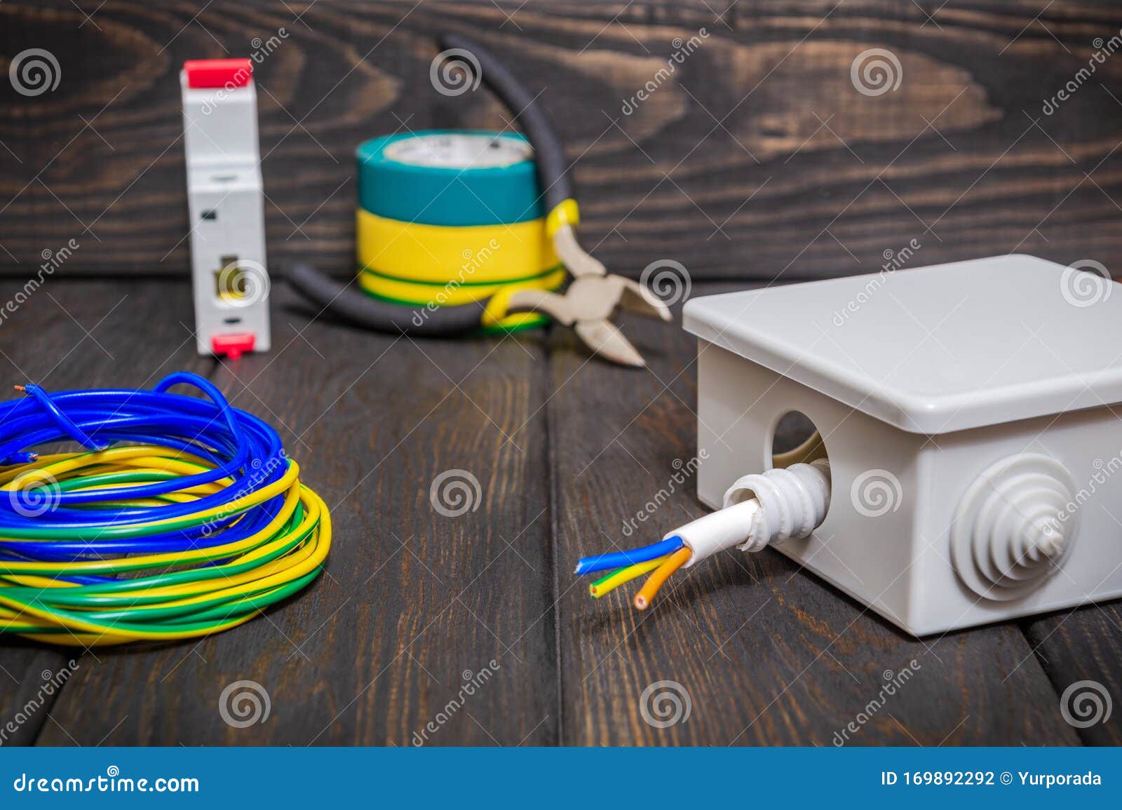 Electrical Junction Box with Wires Used in the Electric Installation ...
