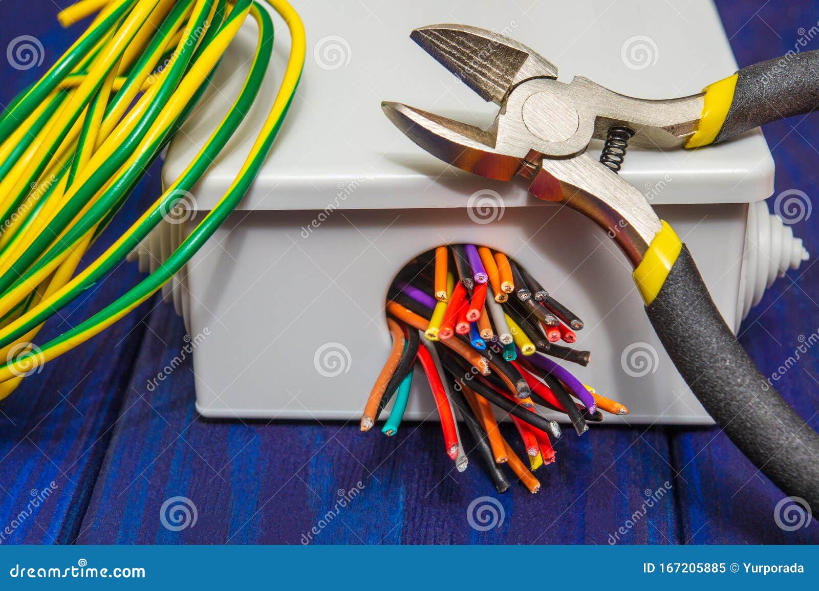 Electrical Junction Boxs with Cables and Tool Wire Used in the Electric ...