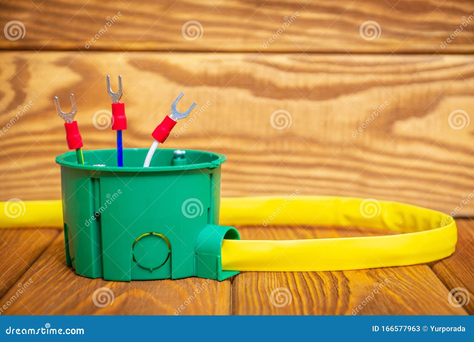 Electrical Junction Green Box with Cable Wire Used in the Electric ...