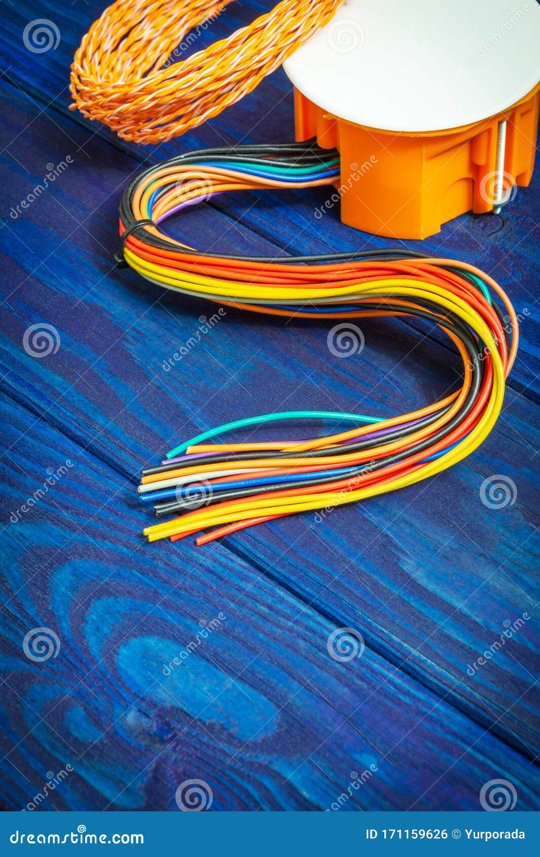Electrical Junction Orange Box with Wires Usually Used in the Electric ...