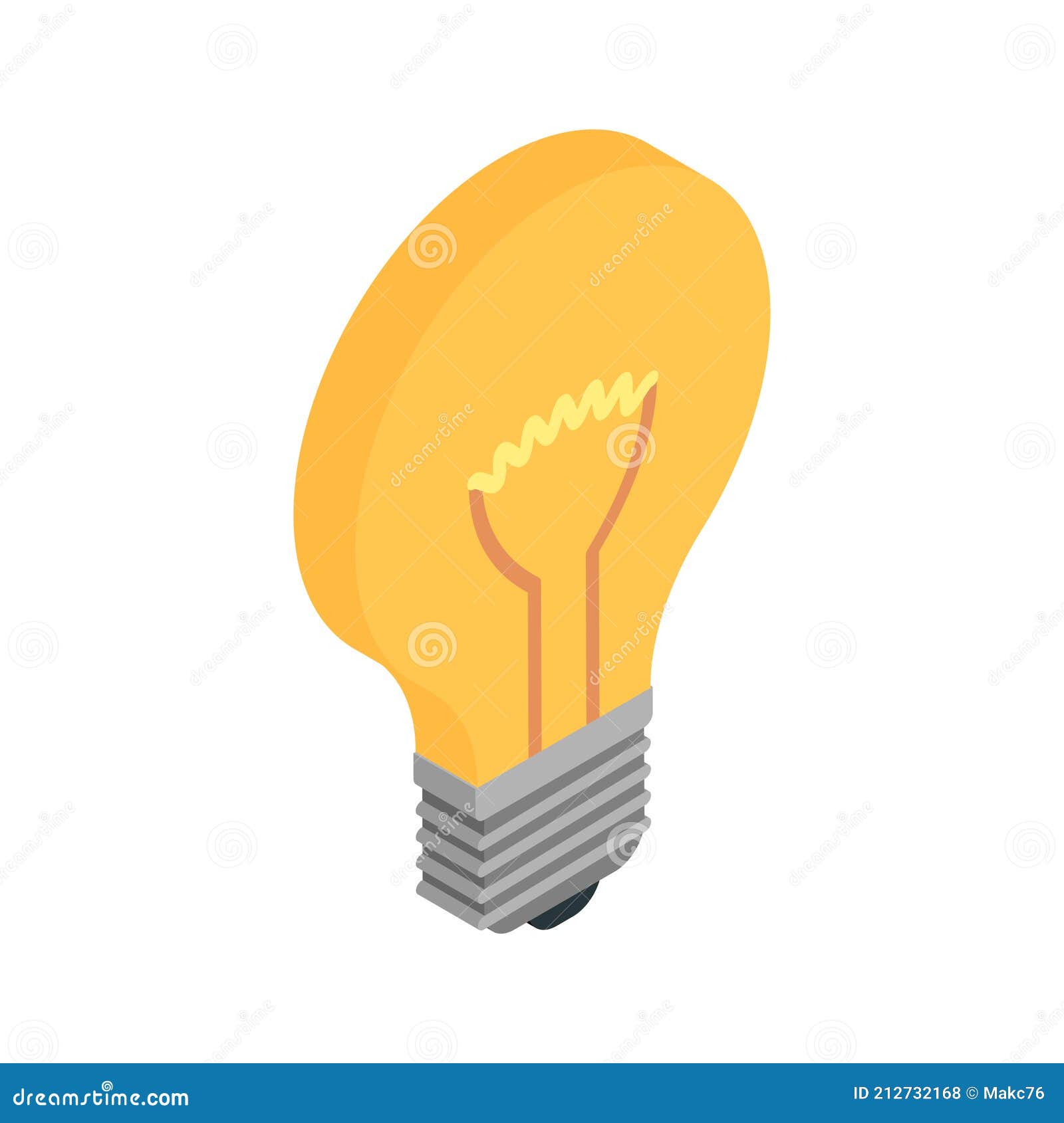 Electrical Light Bulb Icon in Isometric View. Vector Illustration ...