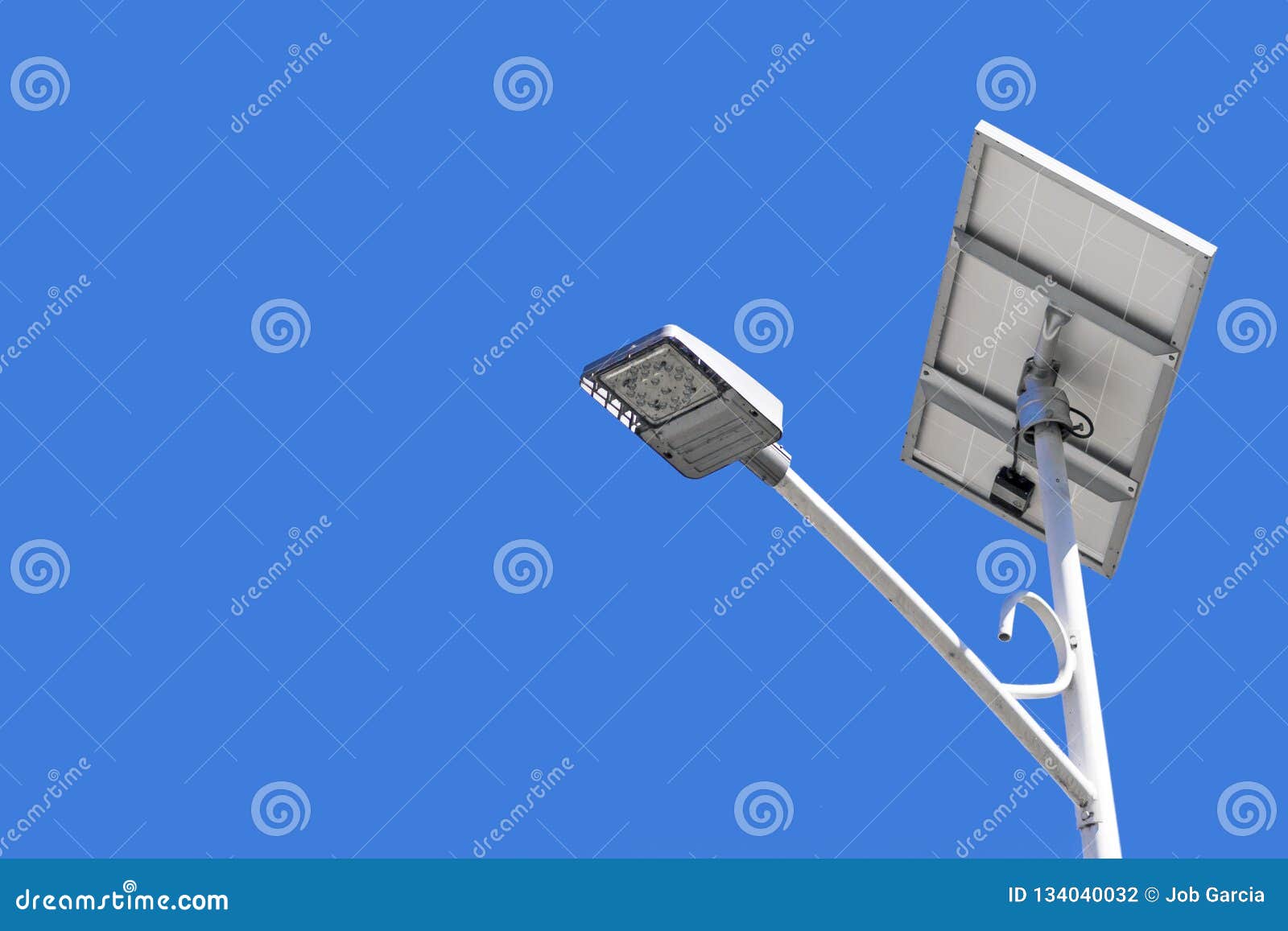 Electrical Light Pole with Solar Panel Stock Photo - Image of ...