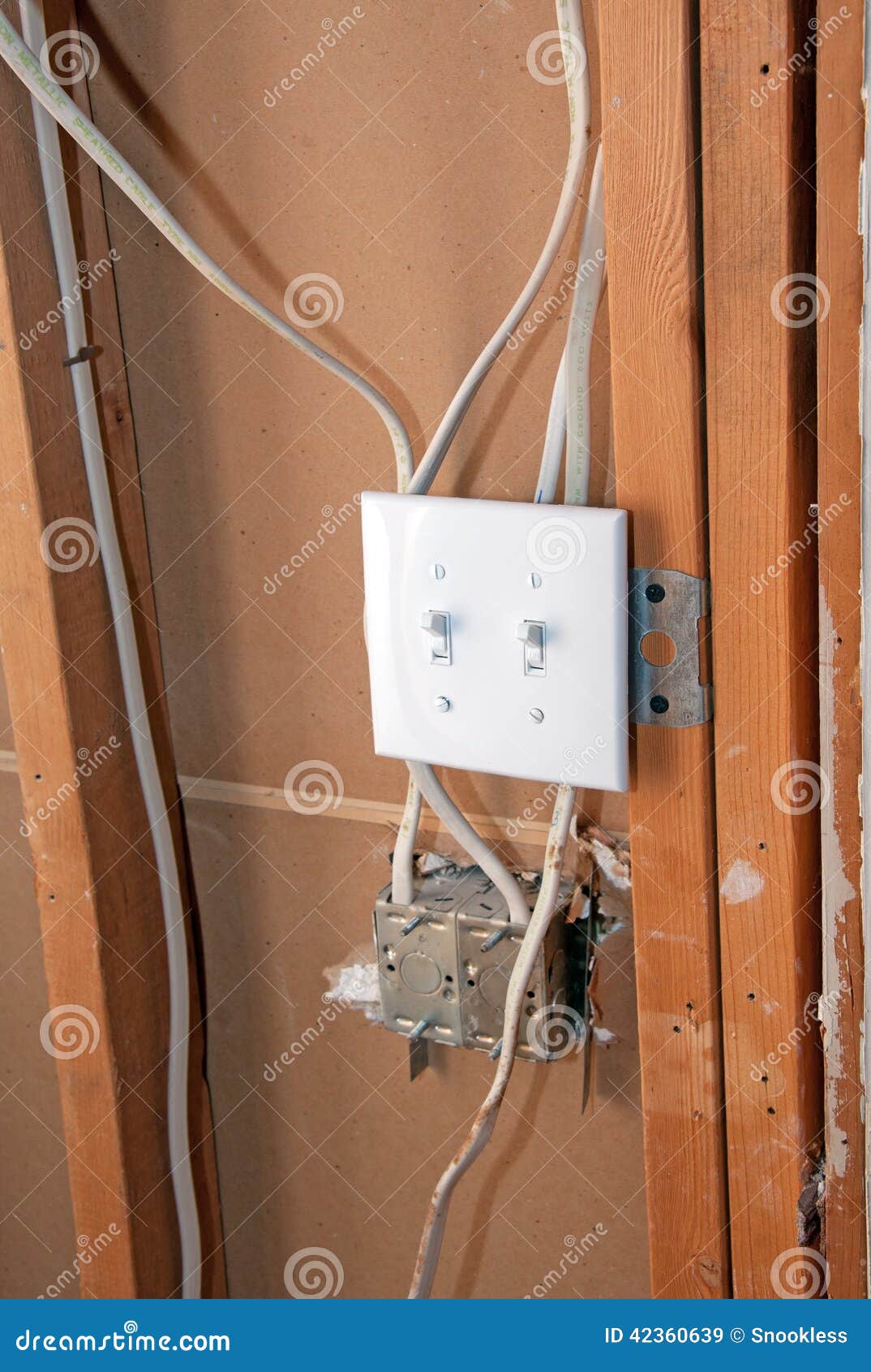 Electrical Light Switch stock image. Image of wall, neutral - 42360639