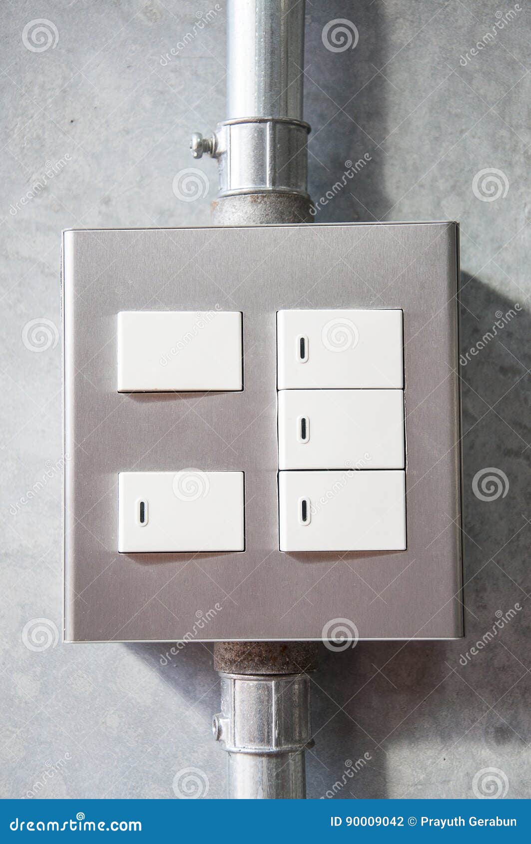 Electrical Light Switch with Pipeline Stock Photo - Image of home ...