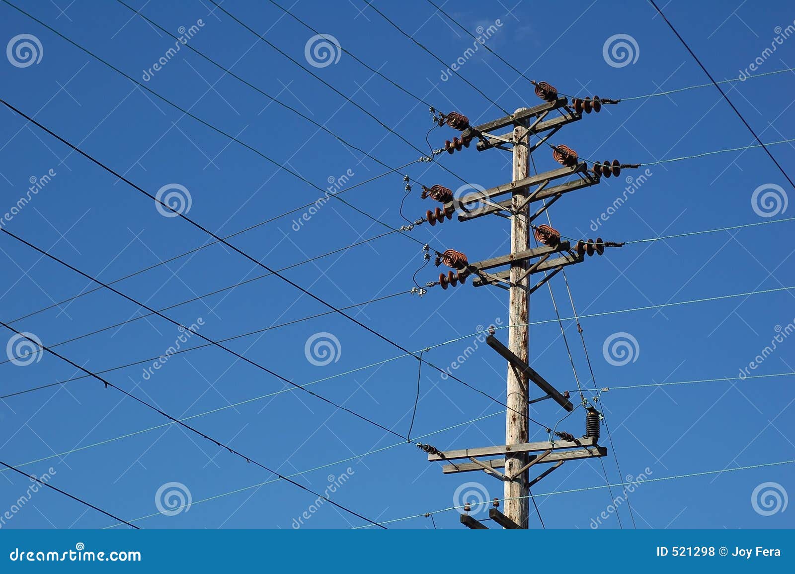 Electrical Lines stock photo. Image of wood, criss, electricity - 521298