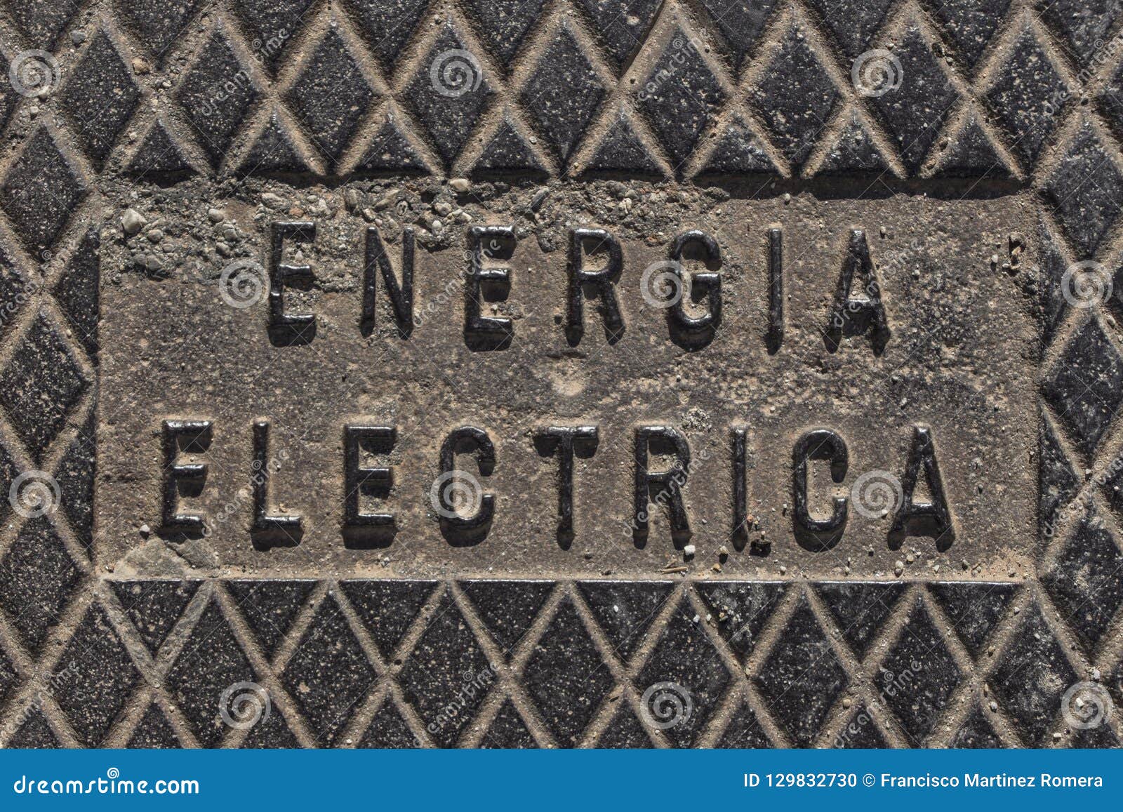 Electrical manhole cover stock photo. Image of signage - 129832730