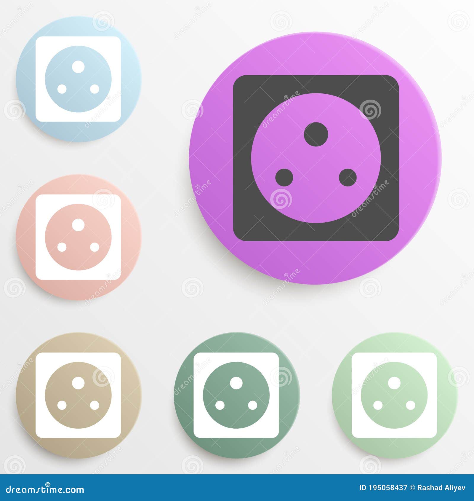 Electrical Marking Badge Color Set. Simple Glyph, Flat Vector of Web ...