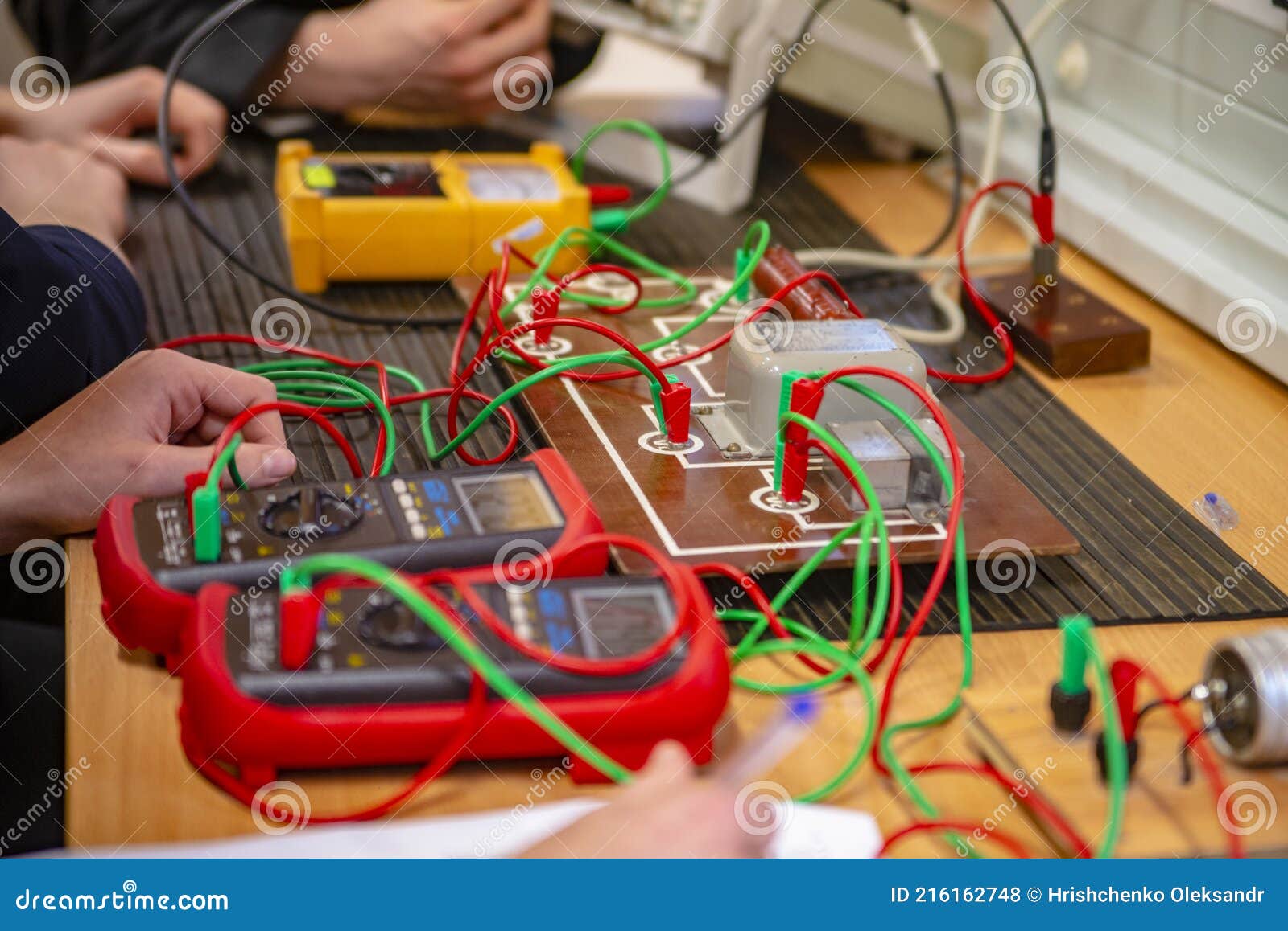 Electrical Measuring Device. Students Learn To Work with Electricity in ...