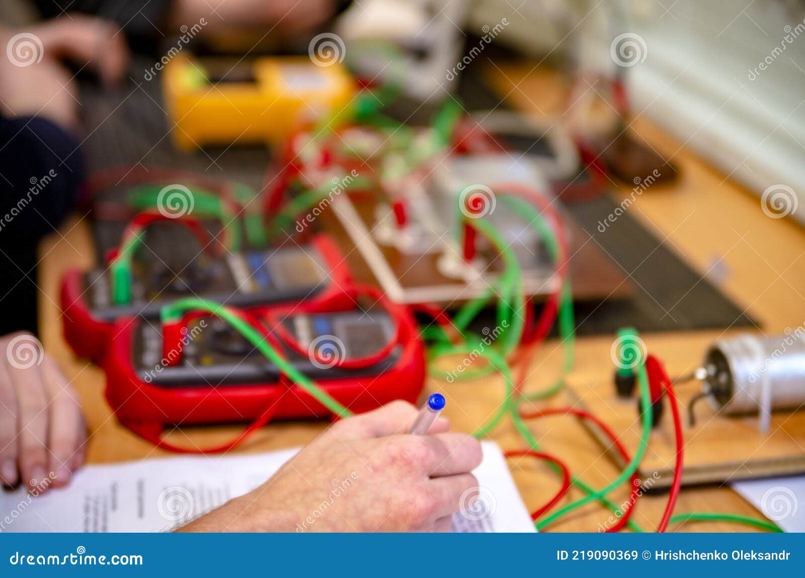 Electrical Measuring Device. Students Learn To Work with Electricity in ...