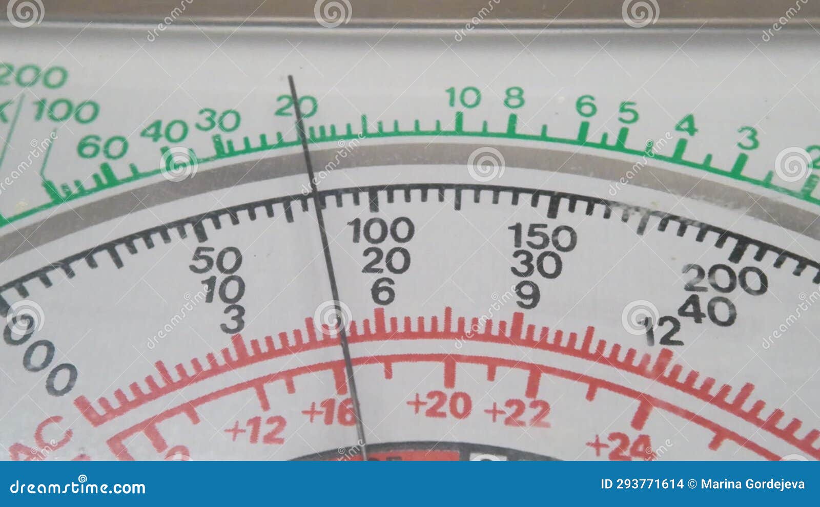 Electrical Measuring System with Analogue Scale. Display of a Vintage ...