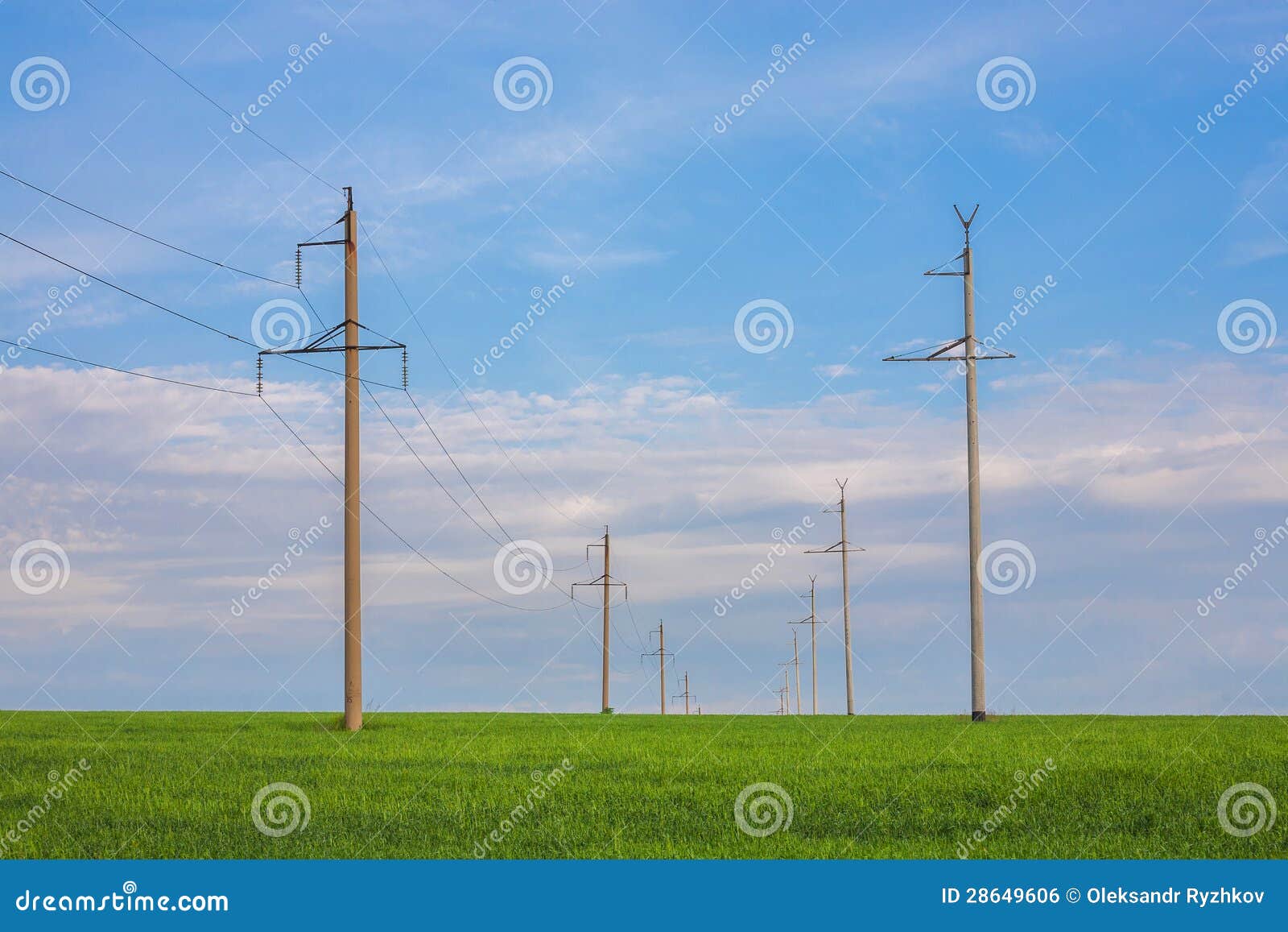 Electrical net of poles stock photo. Image of blue, nature - 28649606