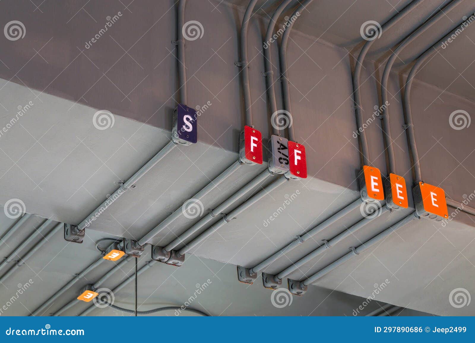 Electrical Network Installation. Stock Photo - Image of interior ...