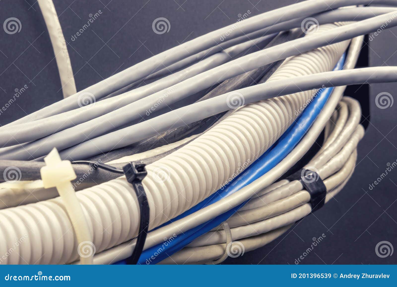 Electrical and Network Wires are Tied with a Tie Stock Image - Image of ...