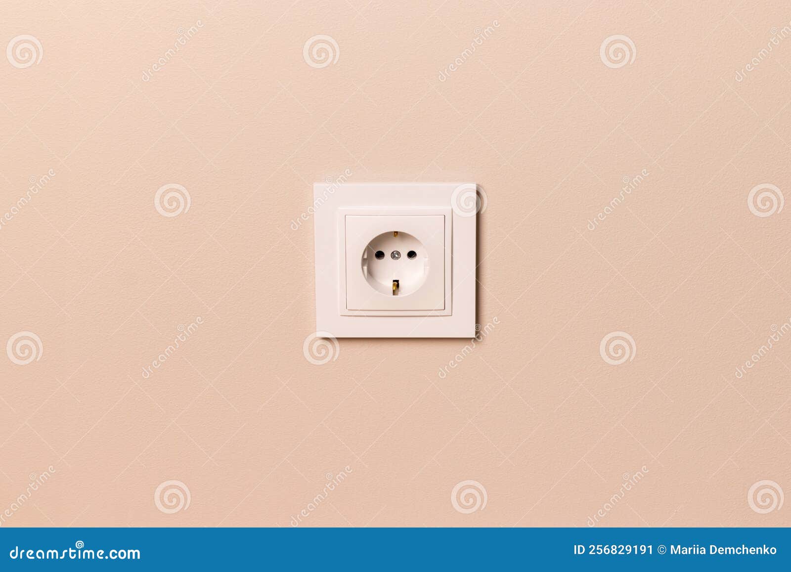 Electrical Outlet on Beige Wall Stock Image - Image of electrical ...