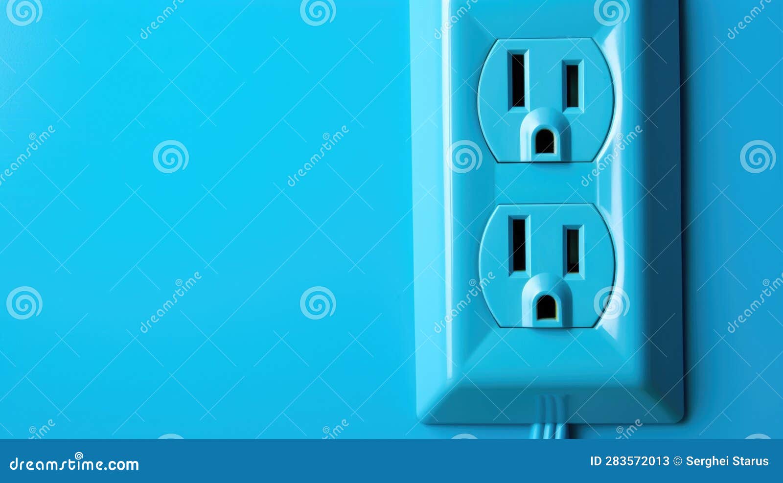 An Electrical Outlet with a Blue Background. Generative AI Image. Stock ...