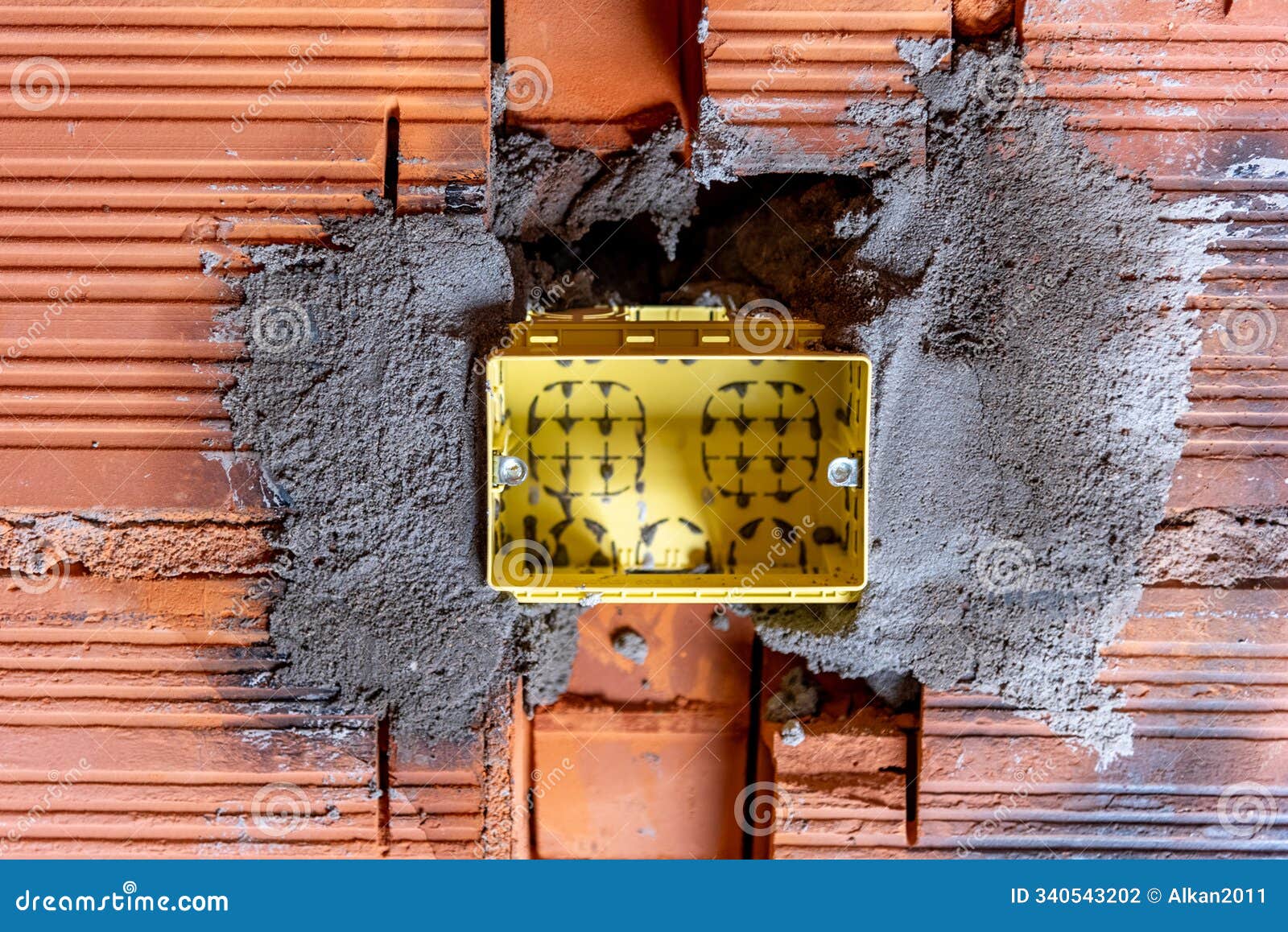 Electrical Outlet Box in a New Construction Wall Stock Photo - Image of ...