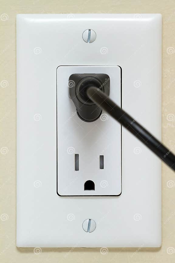 Electrical Outlet with Cable Stock Photo - Image of copy, current: 27323648