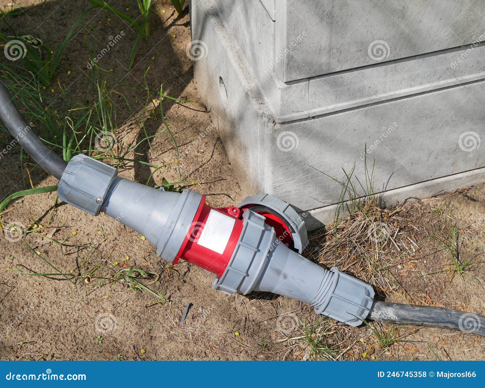 Electrical Outlet Connector Outdoor on the Ground Stock Photo - Image ...