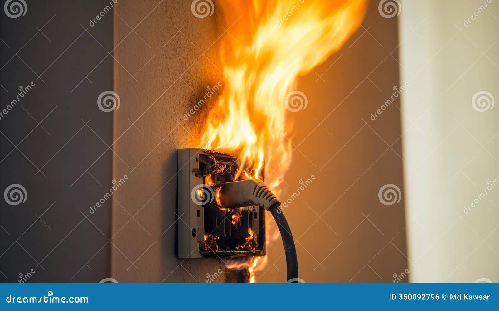 Electrical Outlet Fire Hazard Burning Wall Socket High Quality Image ...