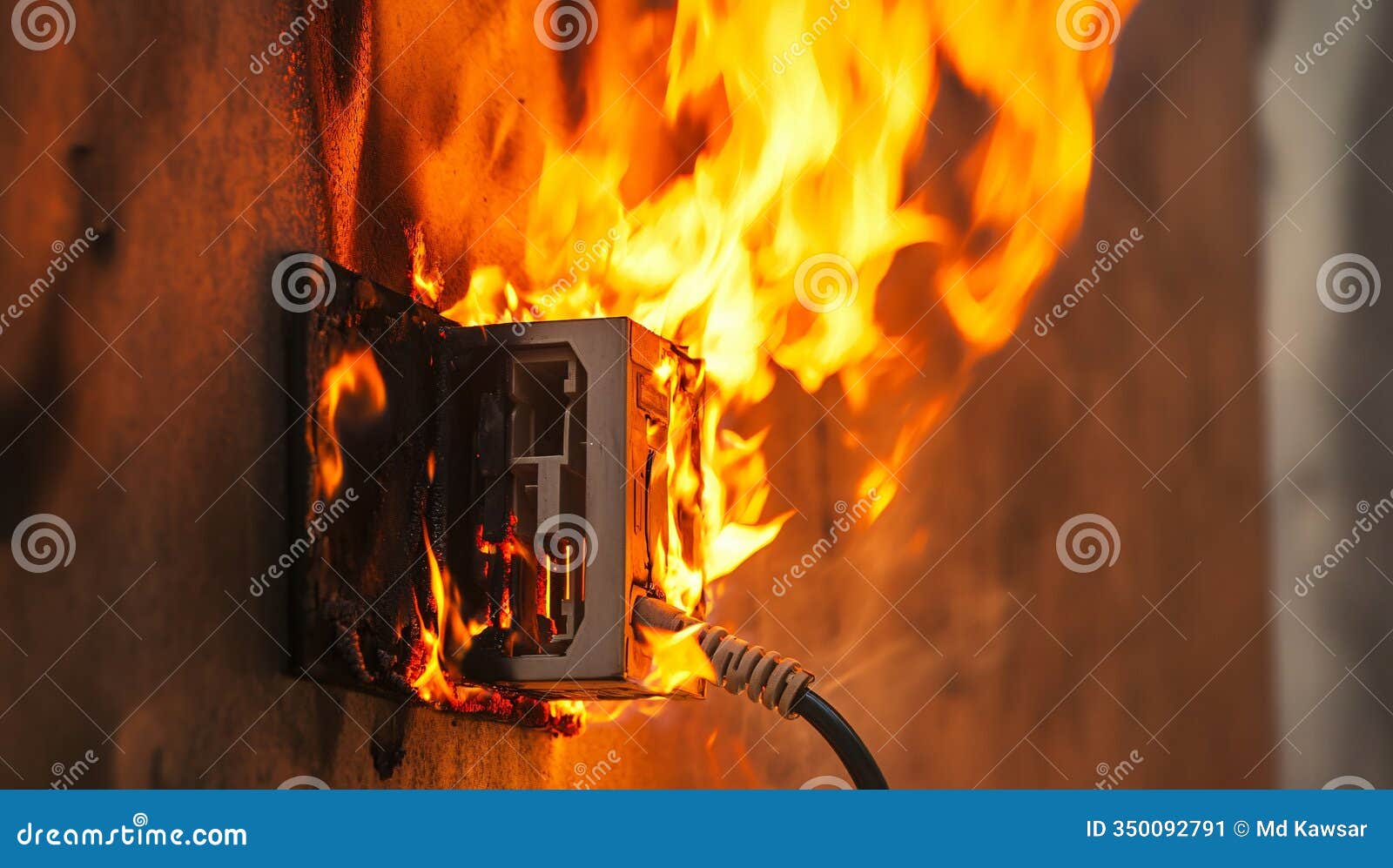 Electrical Outlet Fire Hazard Burning Wall Socket High Quality Image ...