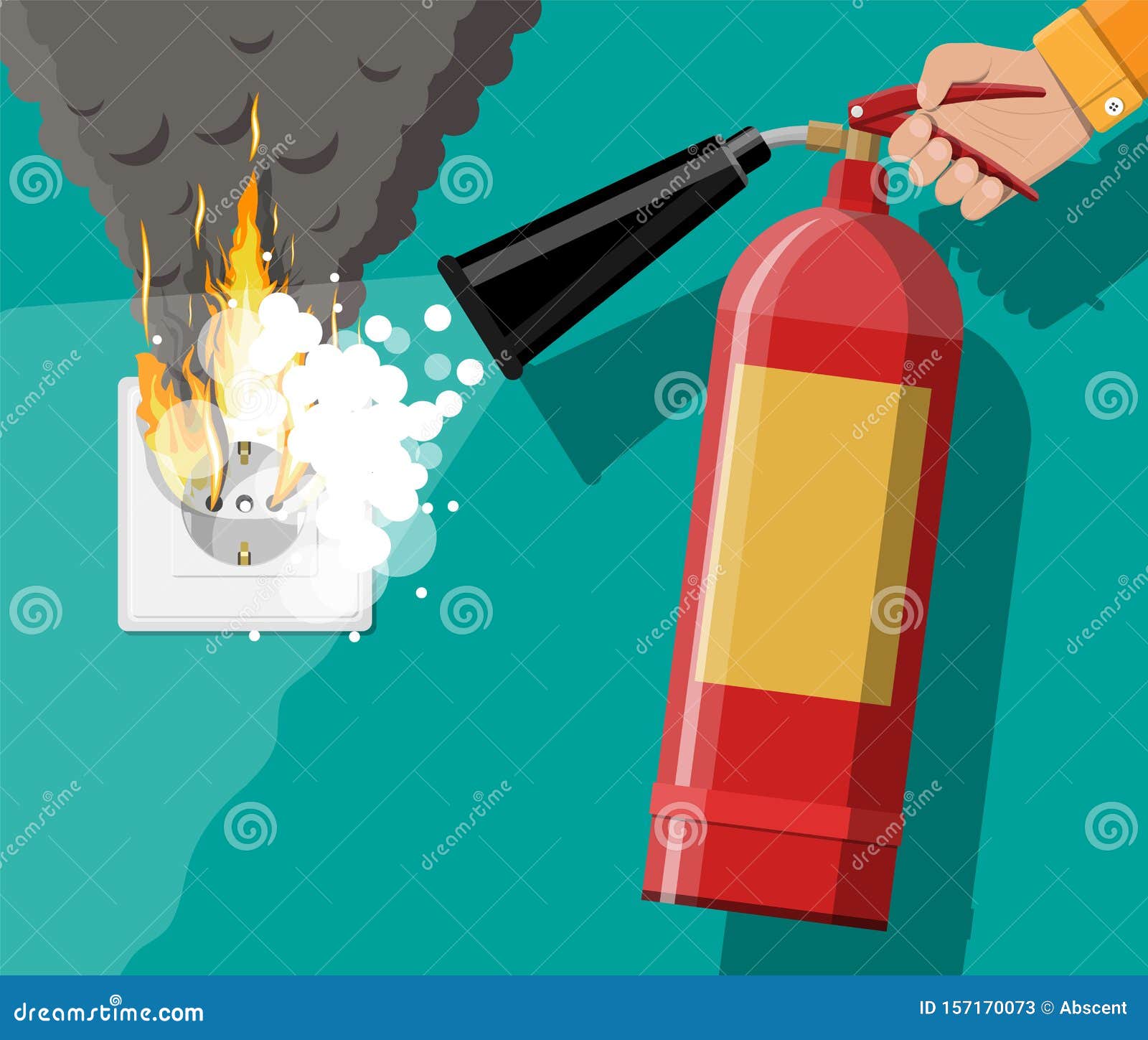 Electrical Outlet on Fire. Overload of Network. Stock Vector ...