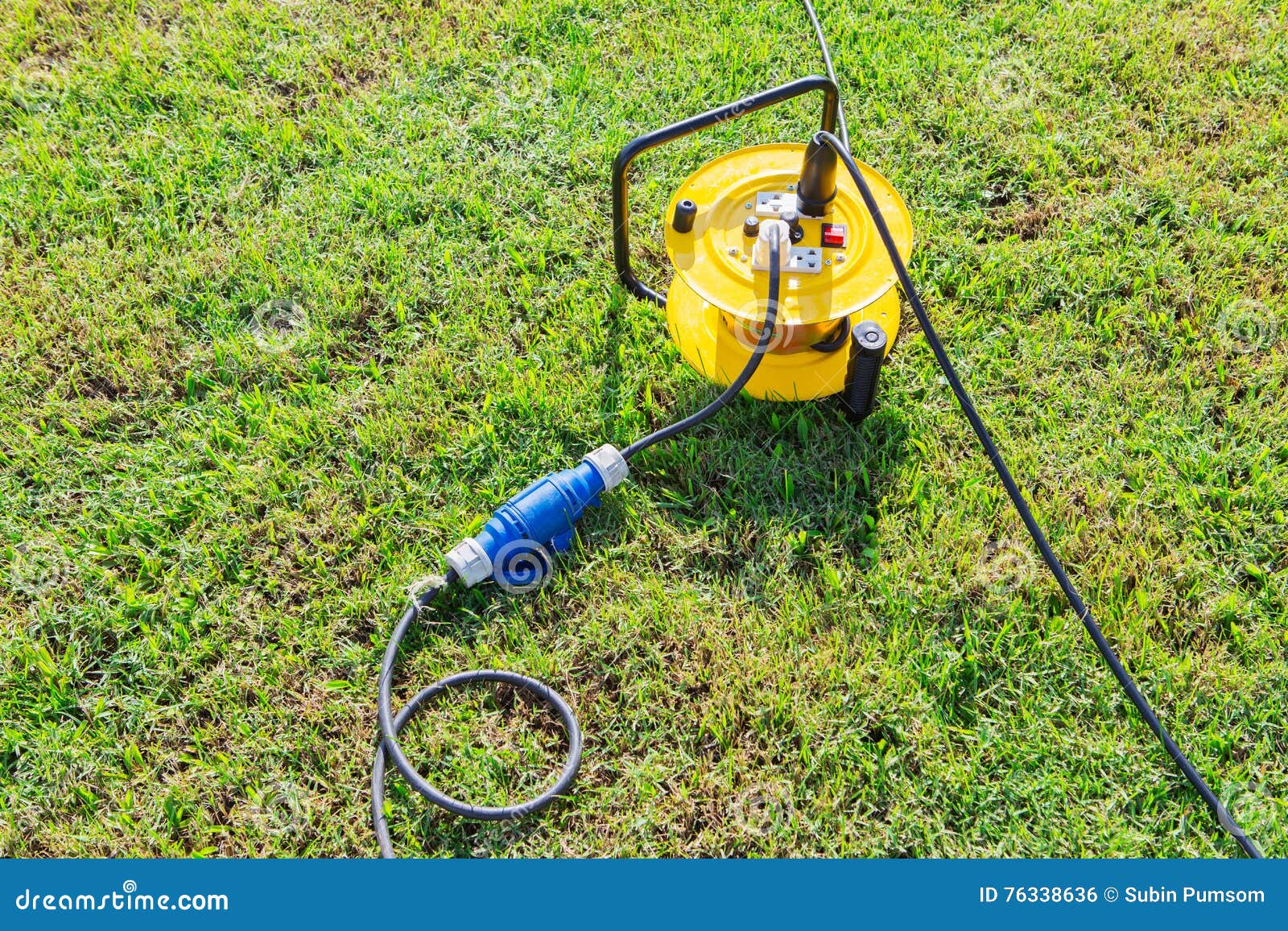 Electrical outlet in grass stock photo. Image of electric - 76338636