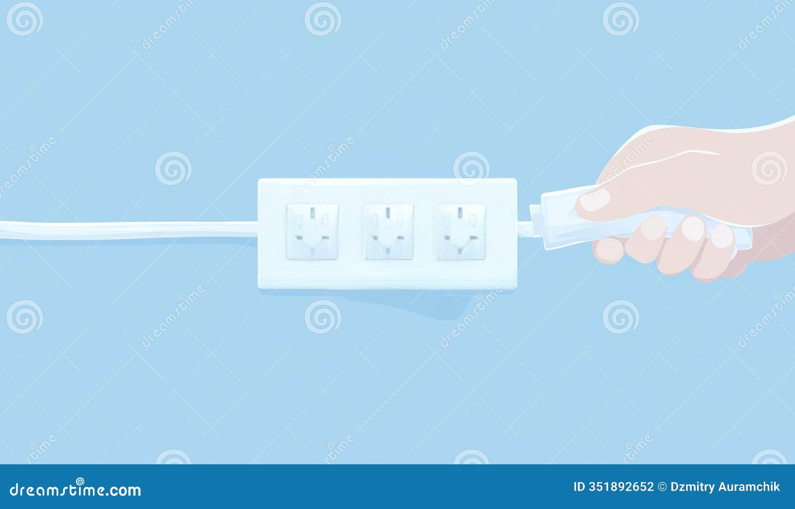 Electrical Outlet with a Hand Holding a Plug. Electrical Components ...