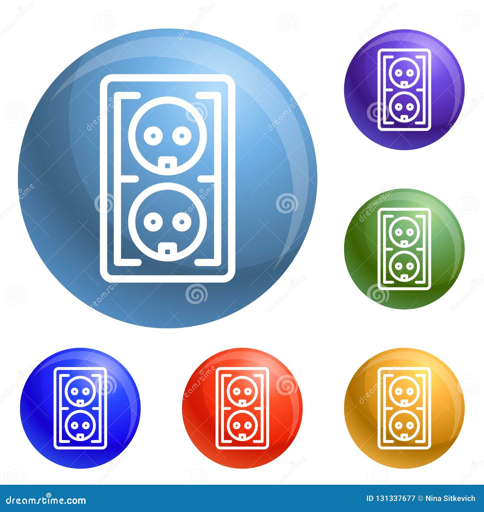 Electrical Outlet Icons Set Vector Stock Vector - Illustration of plug ...