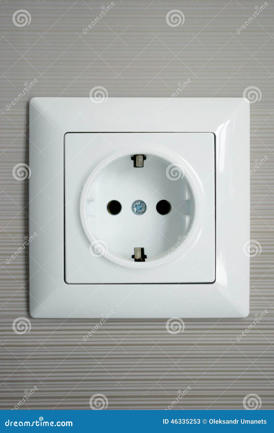 Electrical Outlet Installed on a Gray Background Stock Image - Image of ...